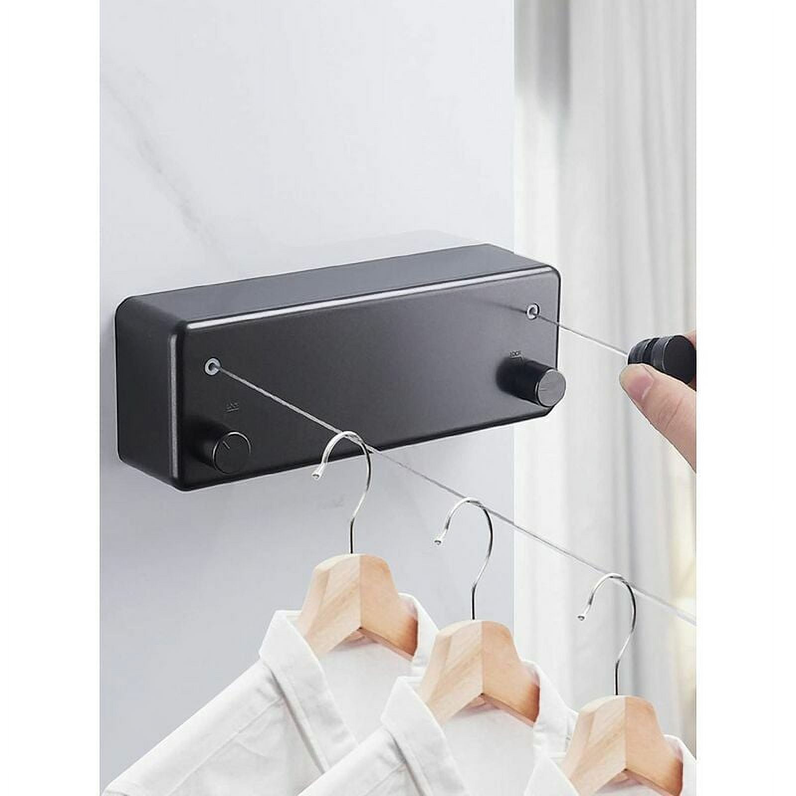Space-saving Retractable Clothesline With Double Lines, Heavy Duty Wall ...