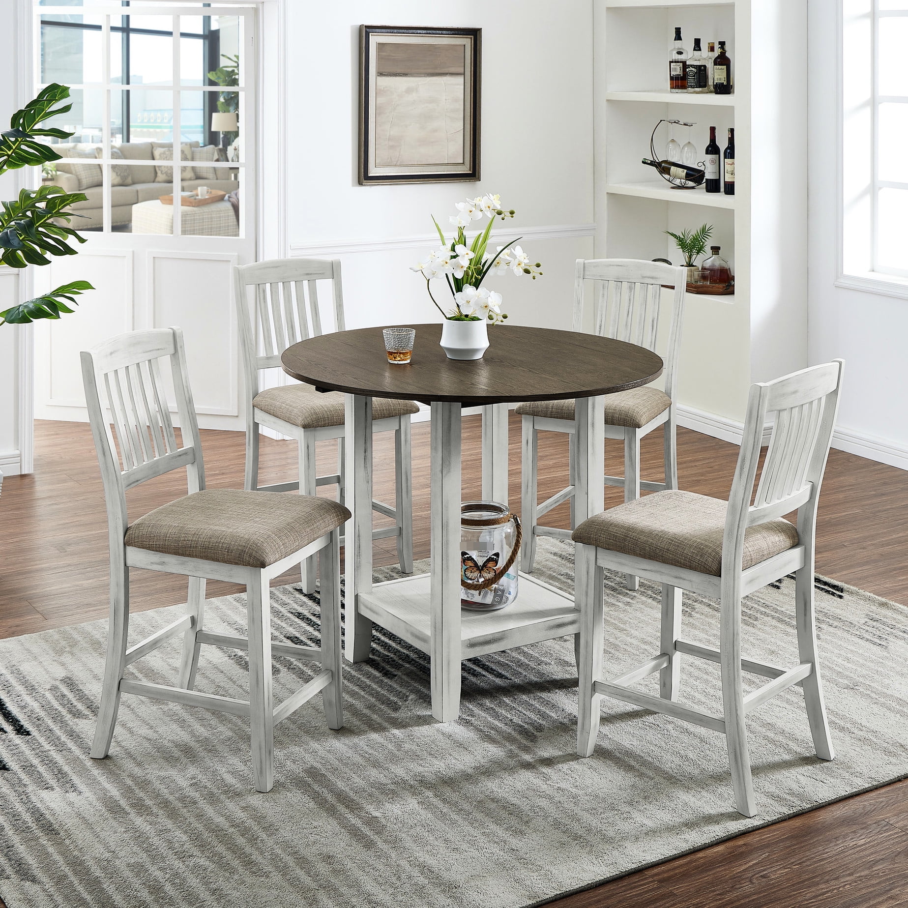 Space - saving foldable 4 - person dining table for small dining rooms ...