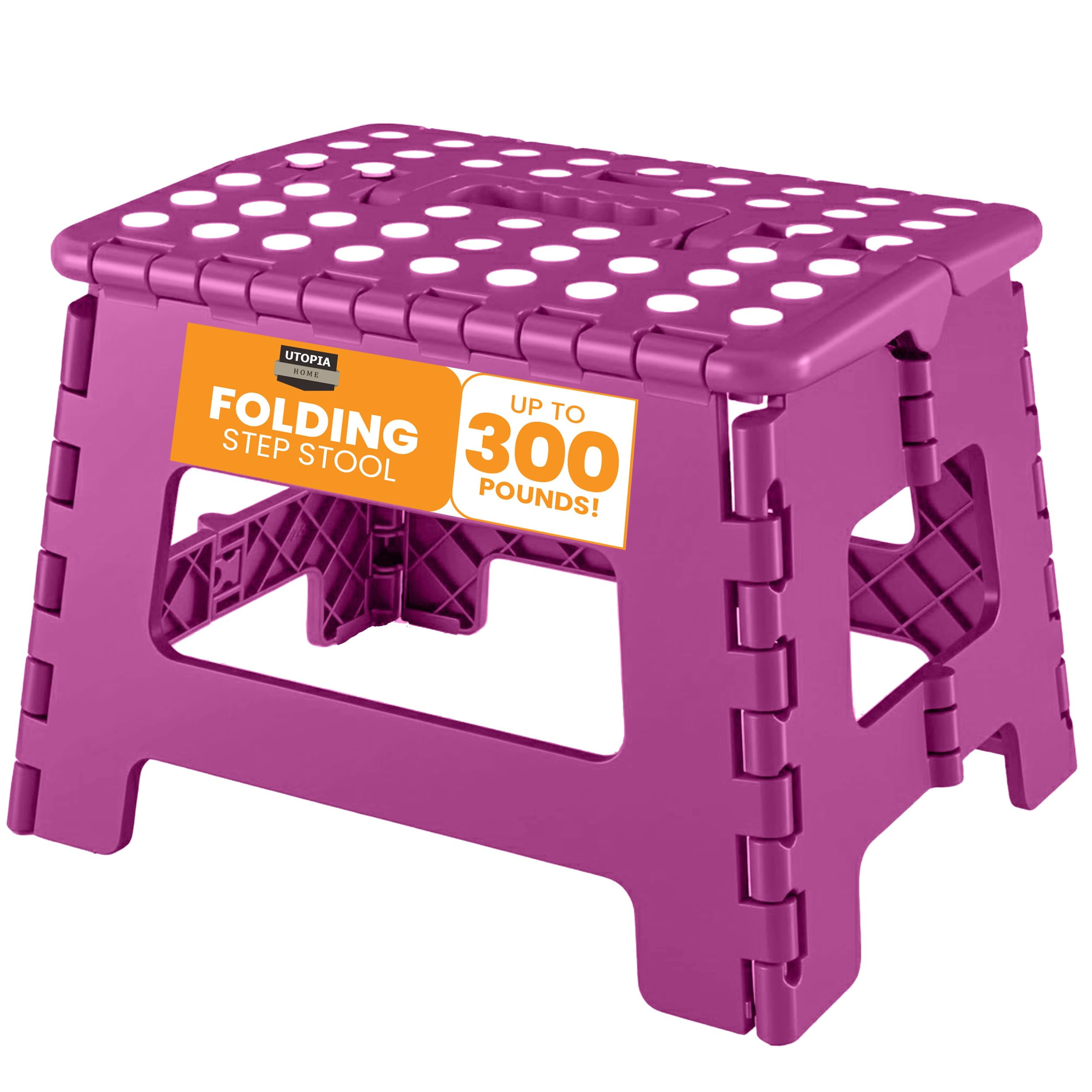 Space saving folding step stool, sturdy plastic foldable stool with ...