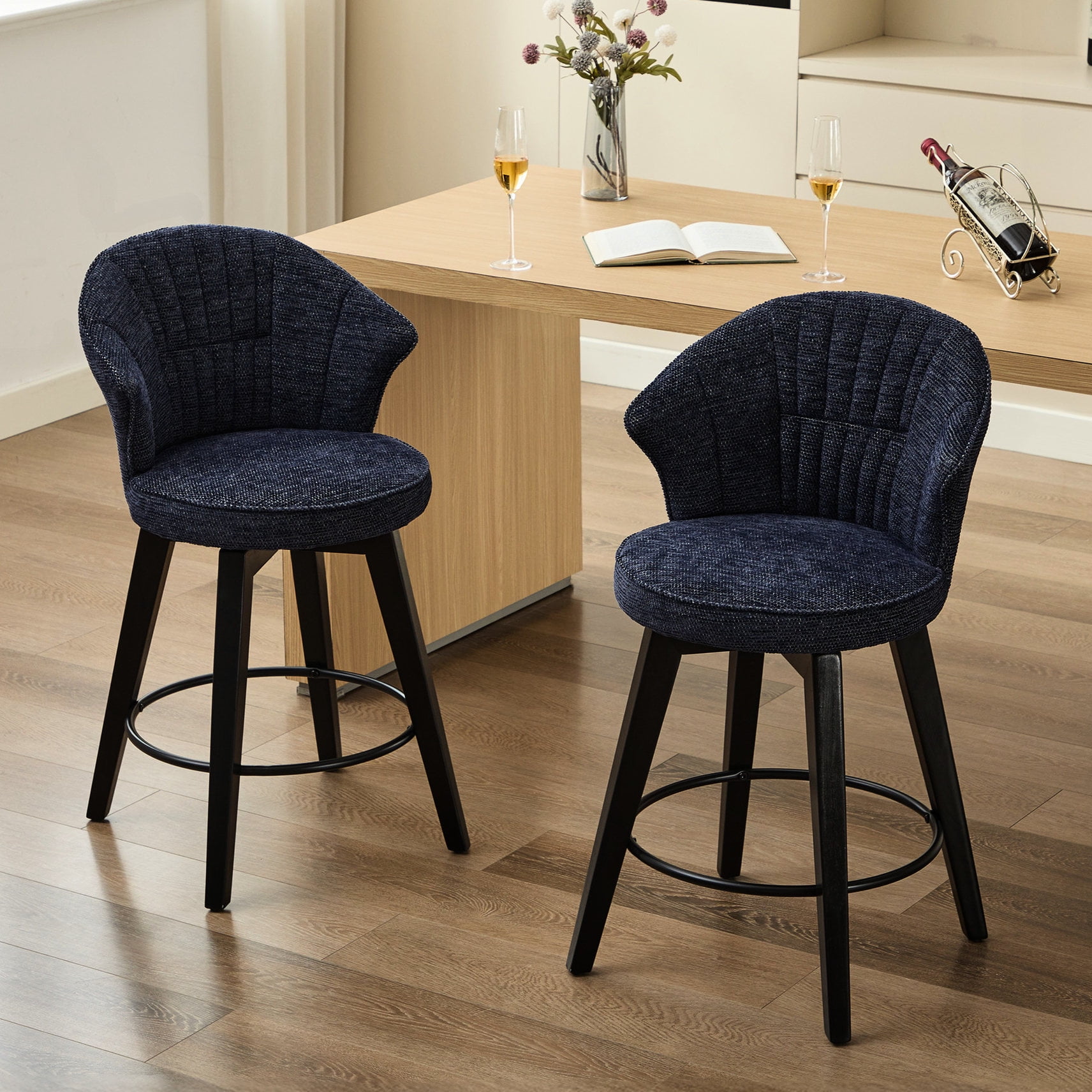 Space - smart Swivel Bar Stools Set / Saves 30% Floor Space - Walmart.com