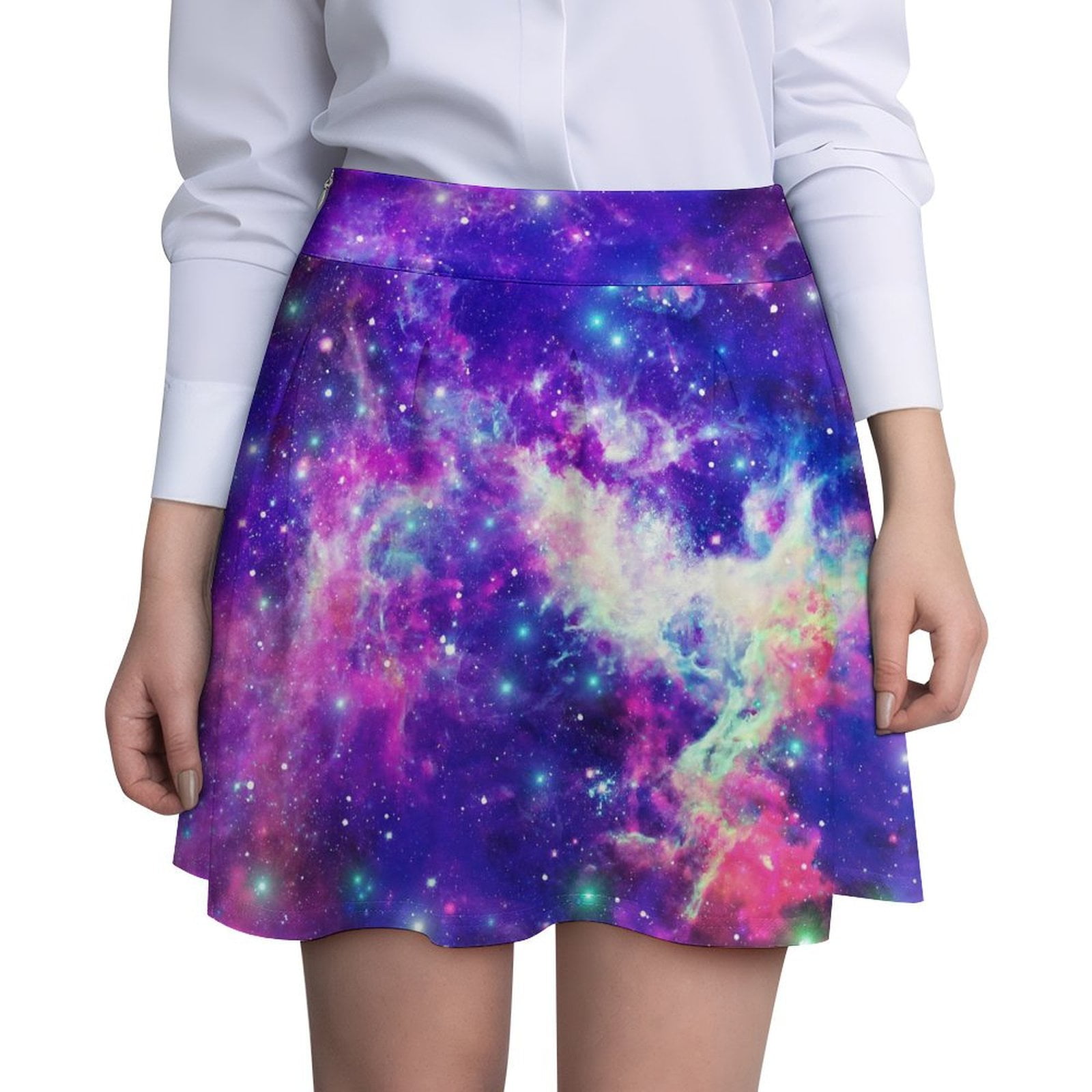 Space with Bright Star Nebula Women's Casual Mini Skirt Invisible ...