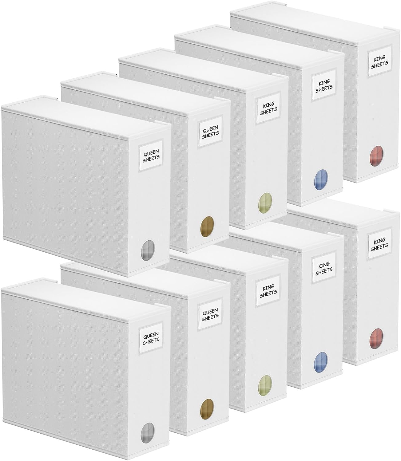 SpaceAid 10 Pack Bed Sheet Organizers and Storage, Foldable Sheet ...