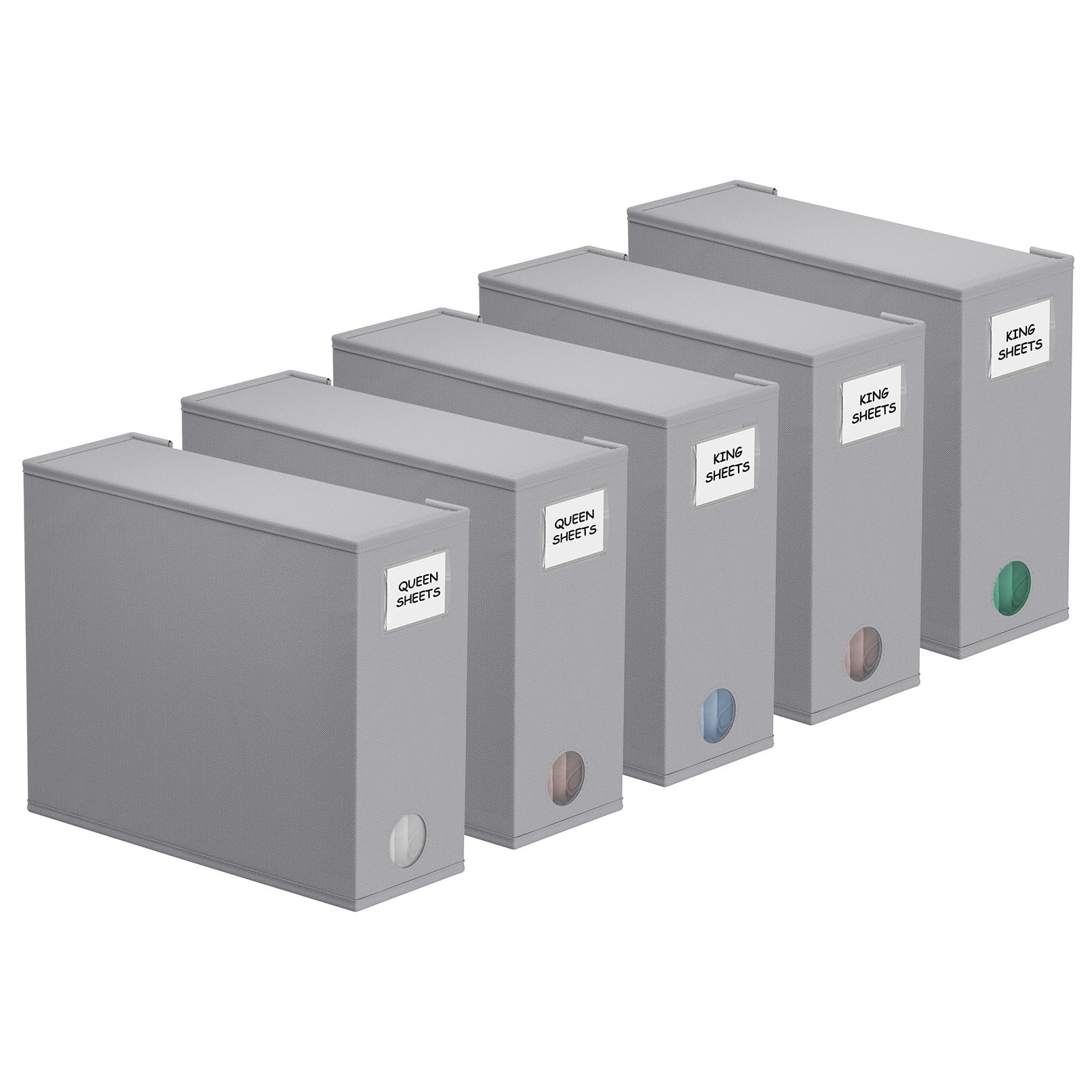 SpaceAid 5 Pack Bed Sheet Organizers and Storage, Foldable Sheet ...