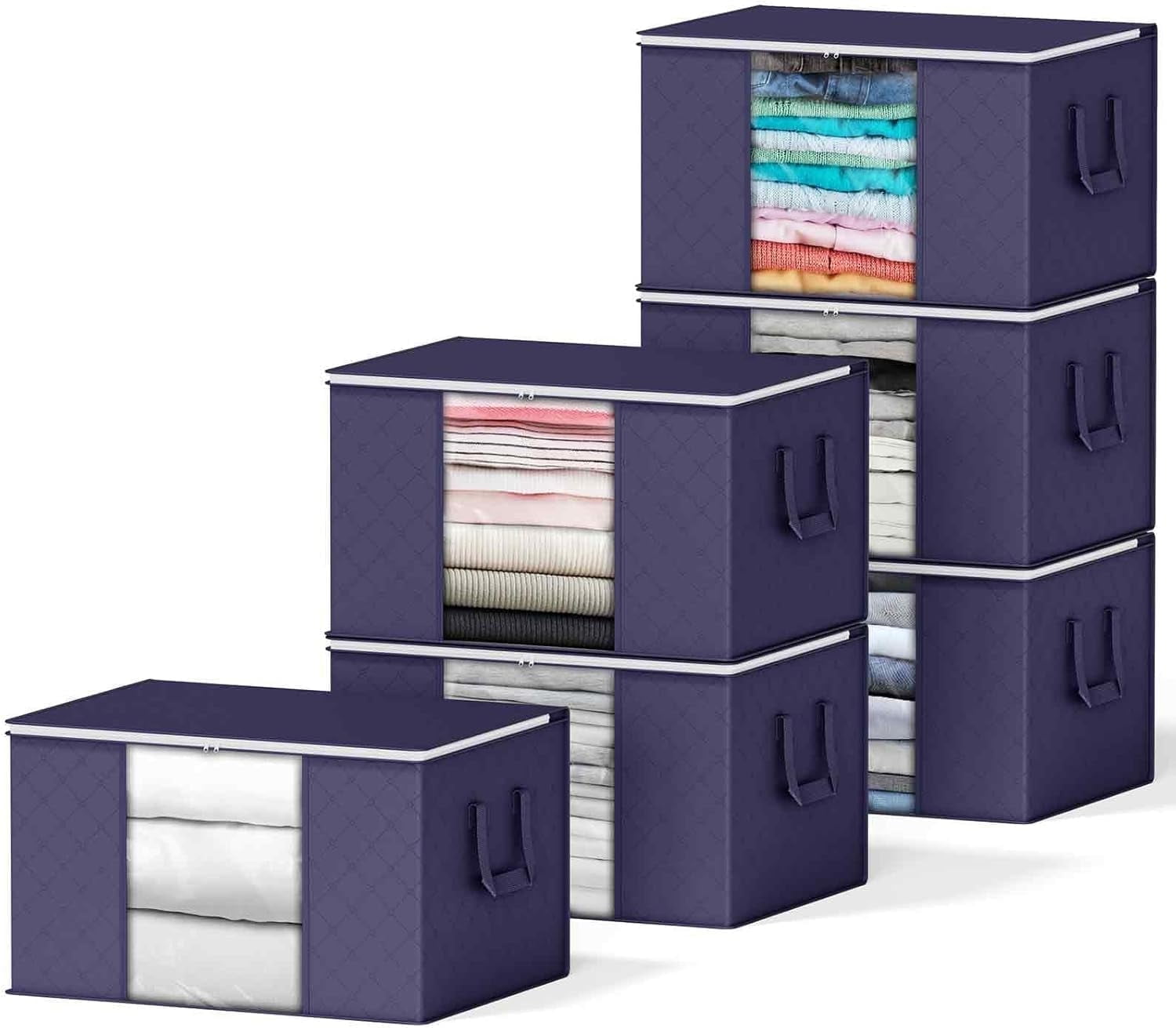 SpaceAid 90L Extra Large Clothes Storage Bags, 6 Pack, Blue - Walmart.com