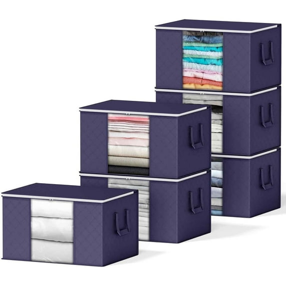 SpaceAid 90L Extra Large Clothes Storage Bags, 6 Pack, Blue - Walmart.com