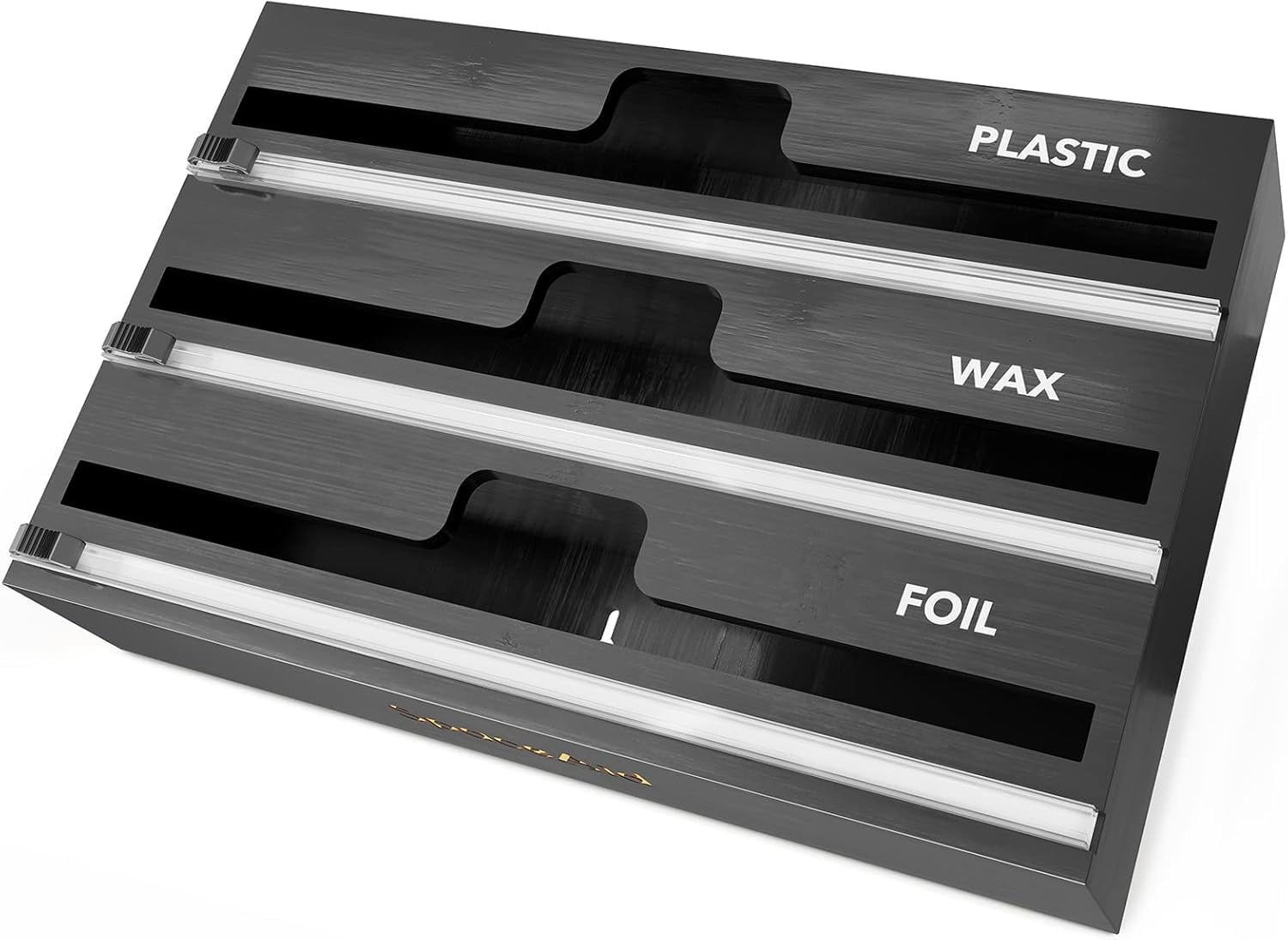 SpaceAid Bamboo Wrap Organizer with Cutter and Labels, Plastic Wrap ...