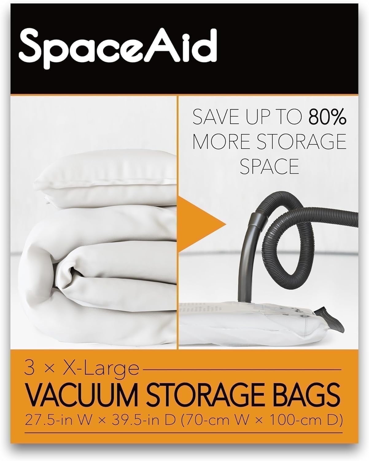 SpaceAid Jumbo Vacuum Storage Bags, Space Saver Sealer Compression Bags ...