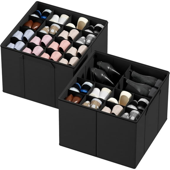 2 Pack Shoe Organizer for Closet, Fits up to 32 Pairs, Small Space Shoe ...