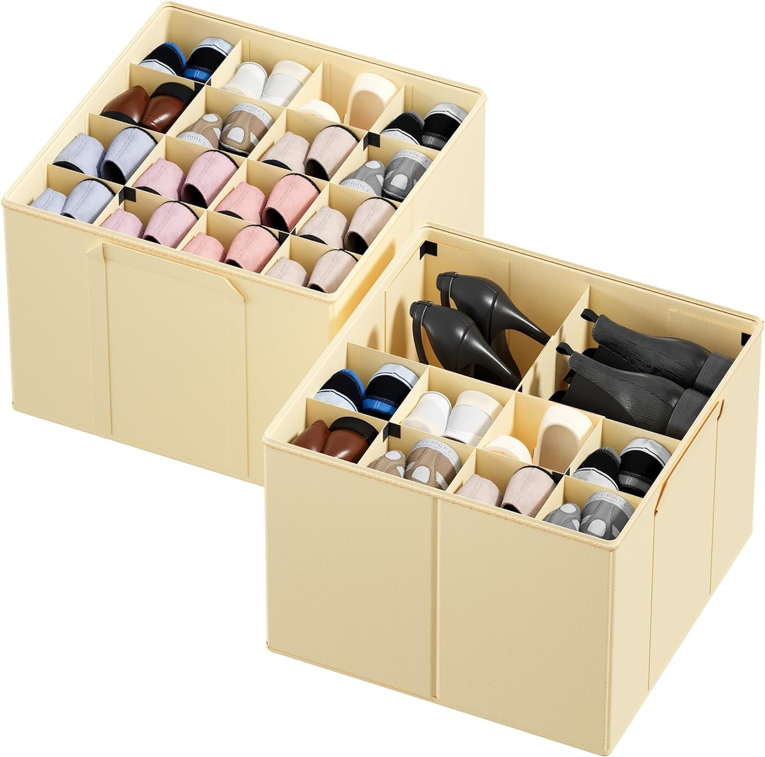 SpaceAid Shoe Organizer for Closet, 2 Pack Foldable Shoe Storage ...
