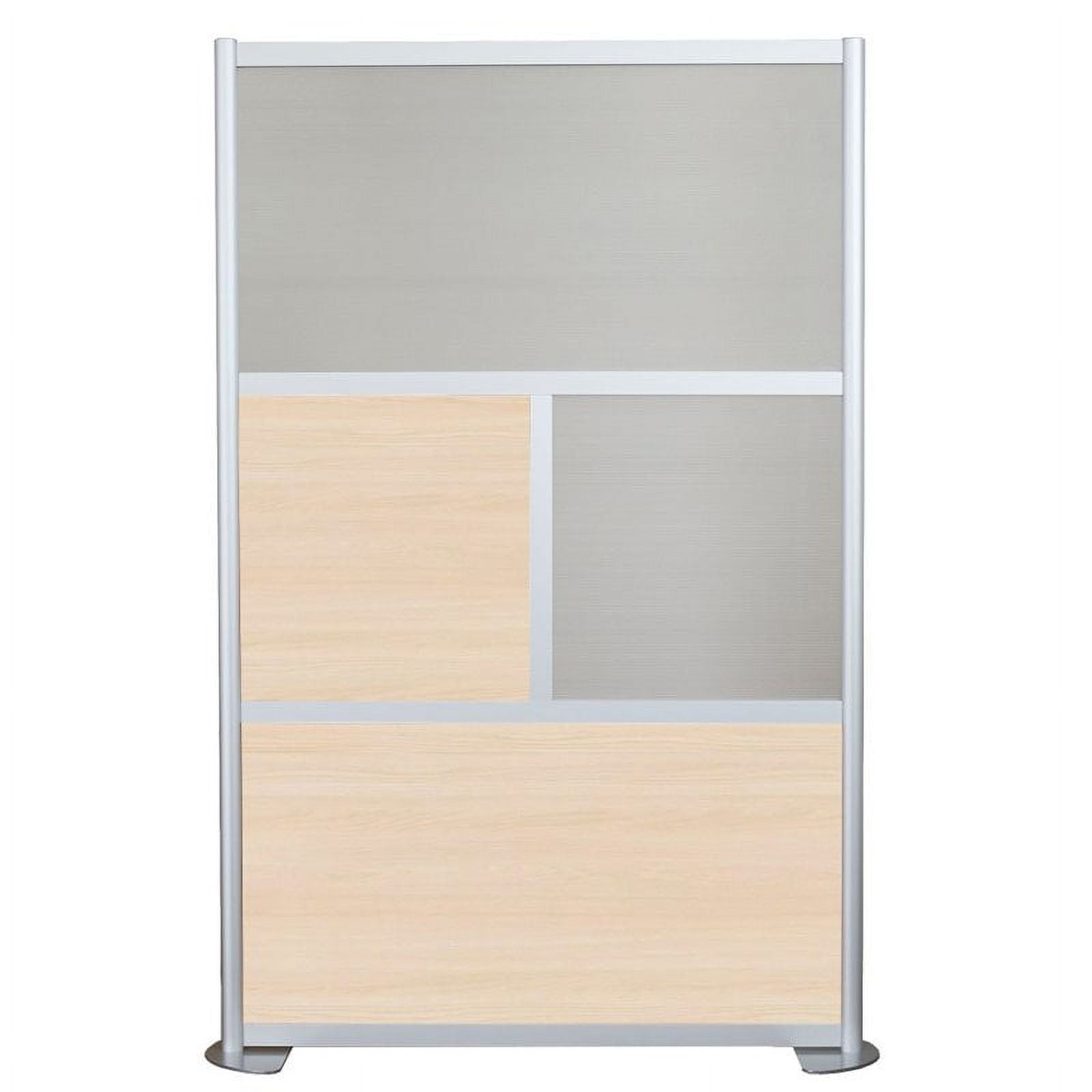SpaceMakers 4 Panel 78" x 52" Modern Stationary Room Divider in Elm ...