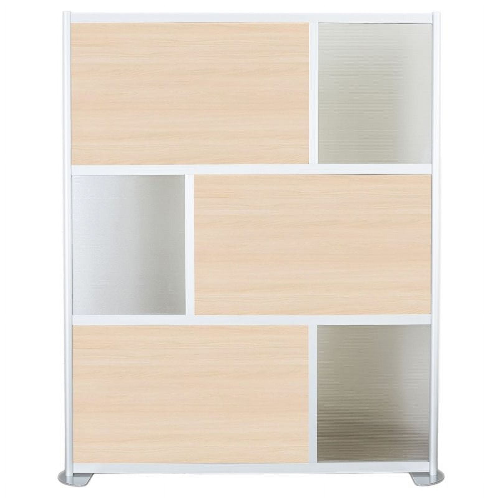 SpaceMakers 6 Panel 78" x 76" Modern Stationary Room Divider in Elm ...