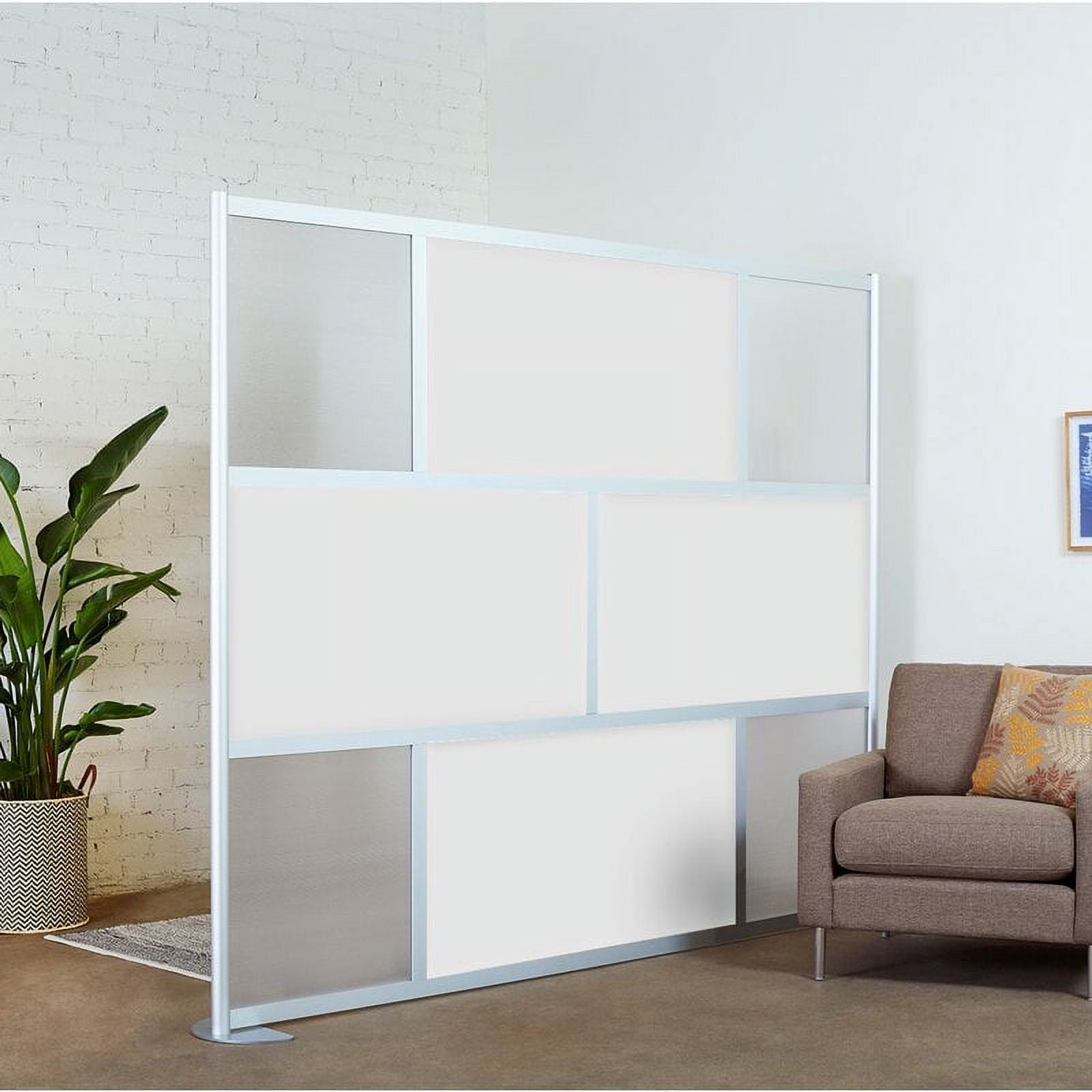 SpaceMakers 8 Ft Wood Laminate Room Divider – 100" Wide Privacy Wall ...