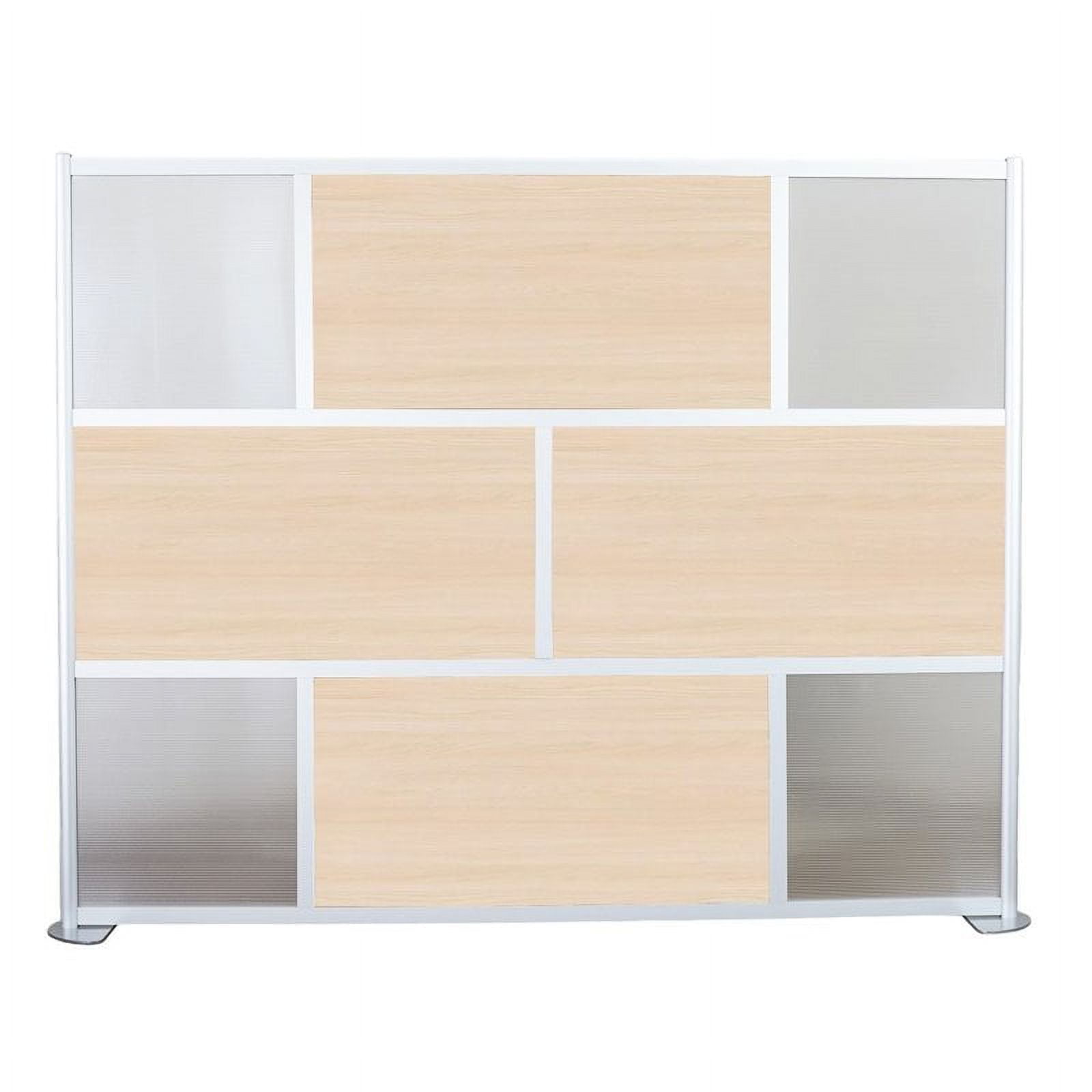SpaceMakers 8 Panel 78" x 100" Modern Stationary Room Divider in Elm ...