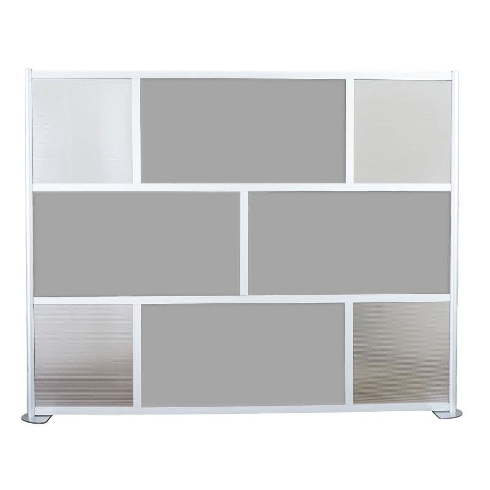 SpaceMakers 8 Panel 78" x 100" Modern Stationary Room Divider in Gray ...