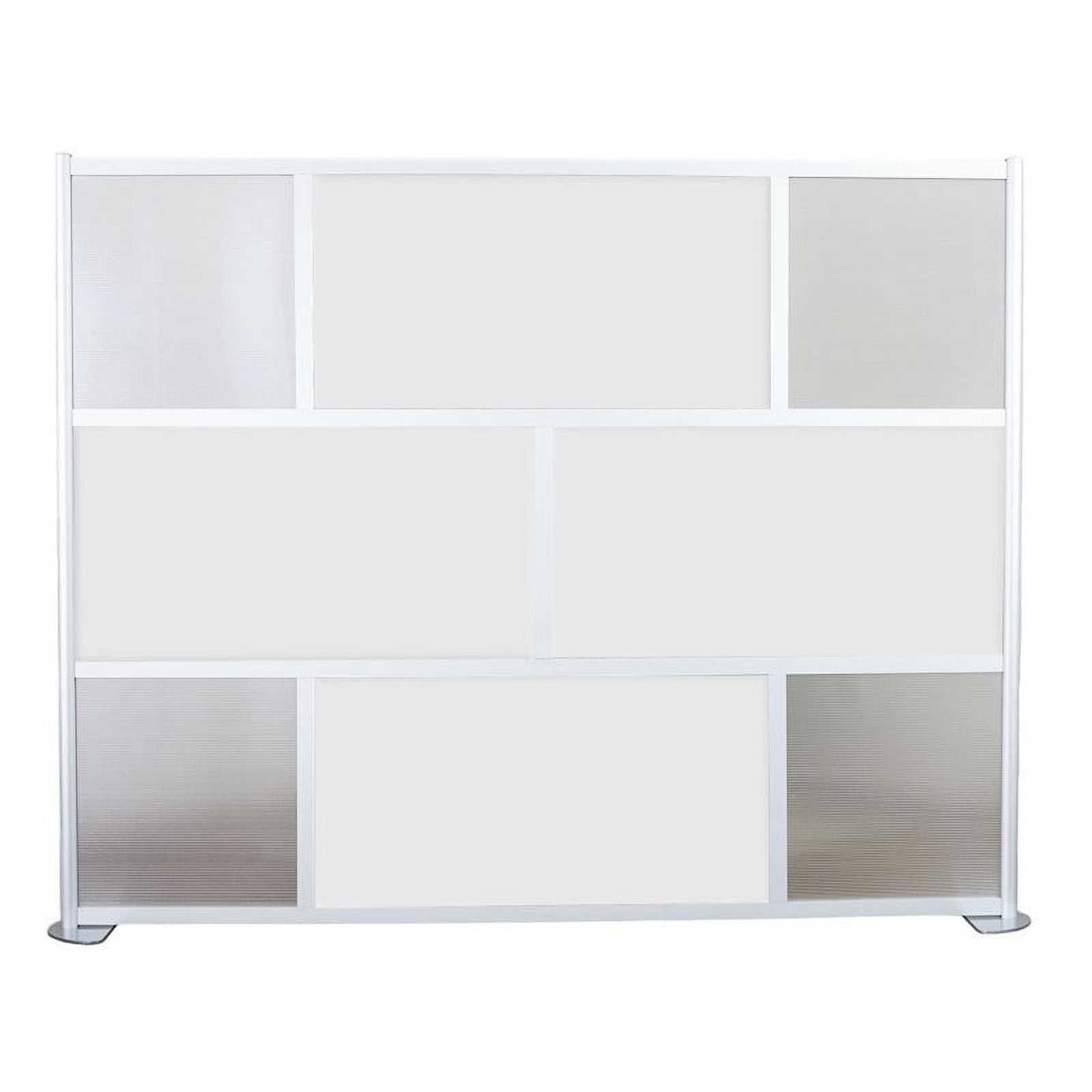 SpaceMakers 8 Panel 78" x 100" Modern Stationary Room Divider in White ...
