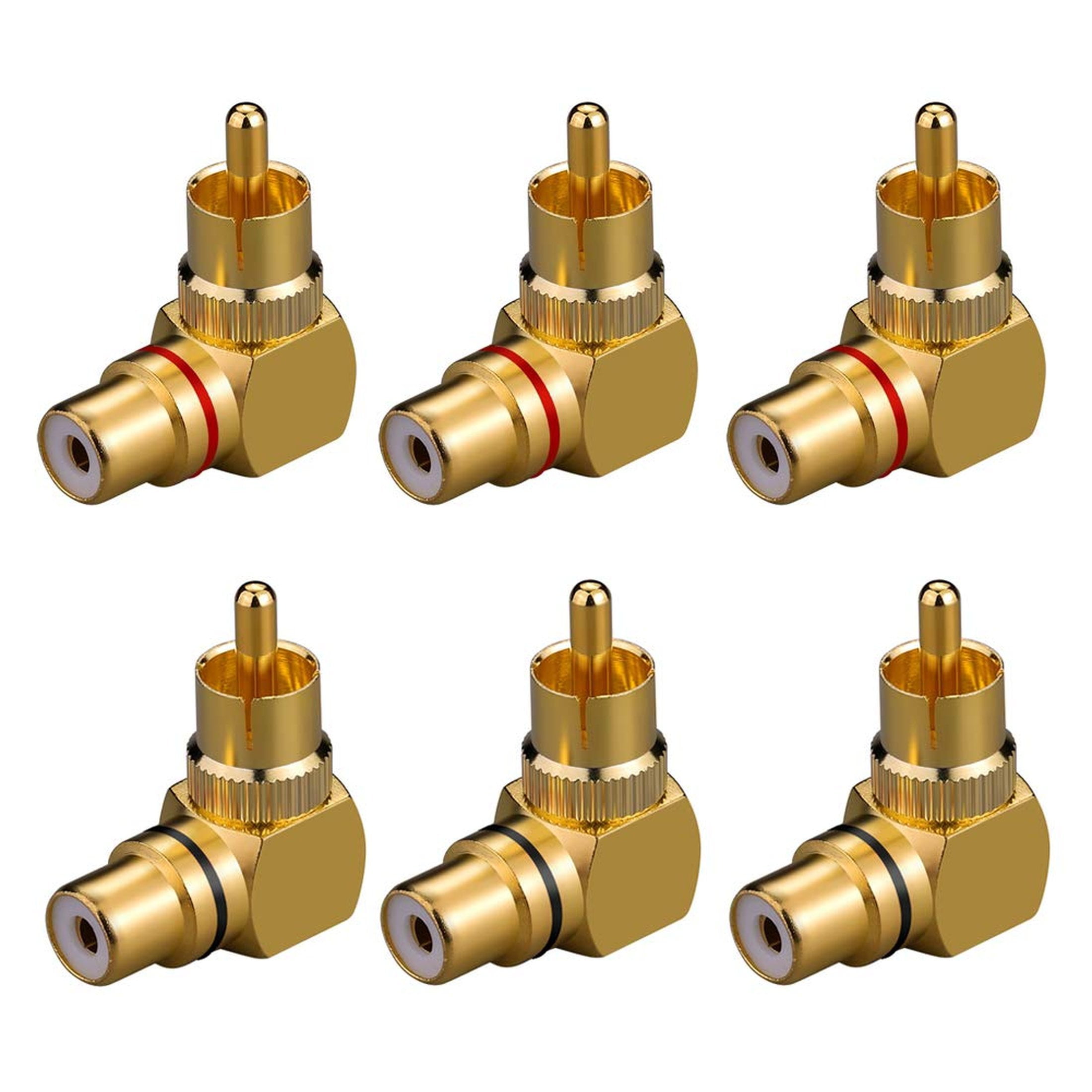 SpaceSaver Gold-Plated 90 Degree RCA Right Angle Adapter for TV ...
