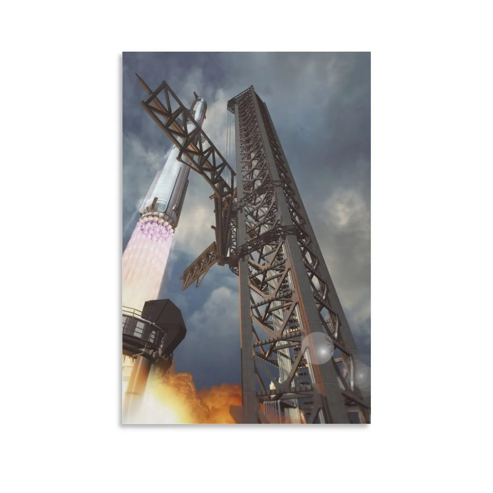 SpaceX Starship launch Canvas Painting posters for room art ration ...