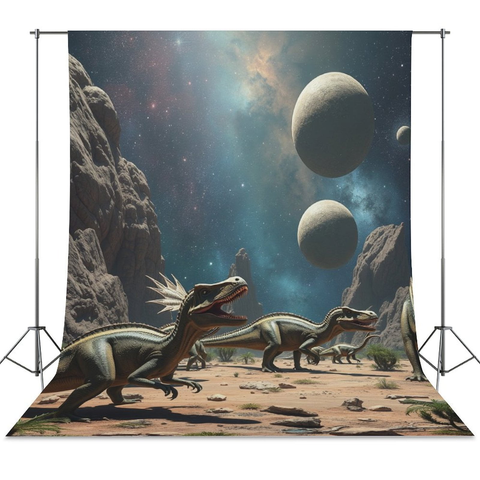 Spacefaring Dinosaurs Roam Decorations BackdropPortrait Photography ...