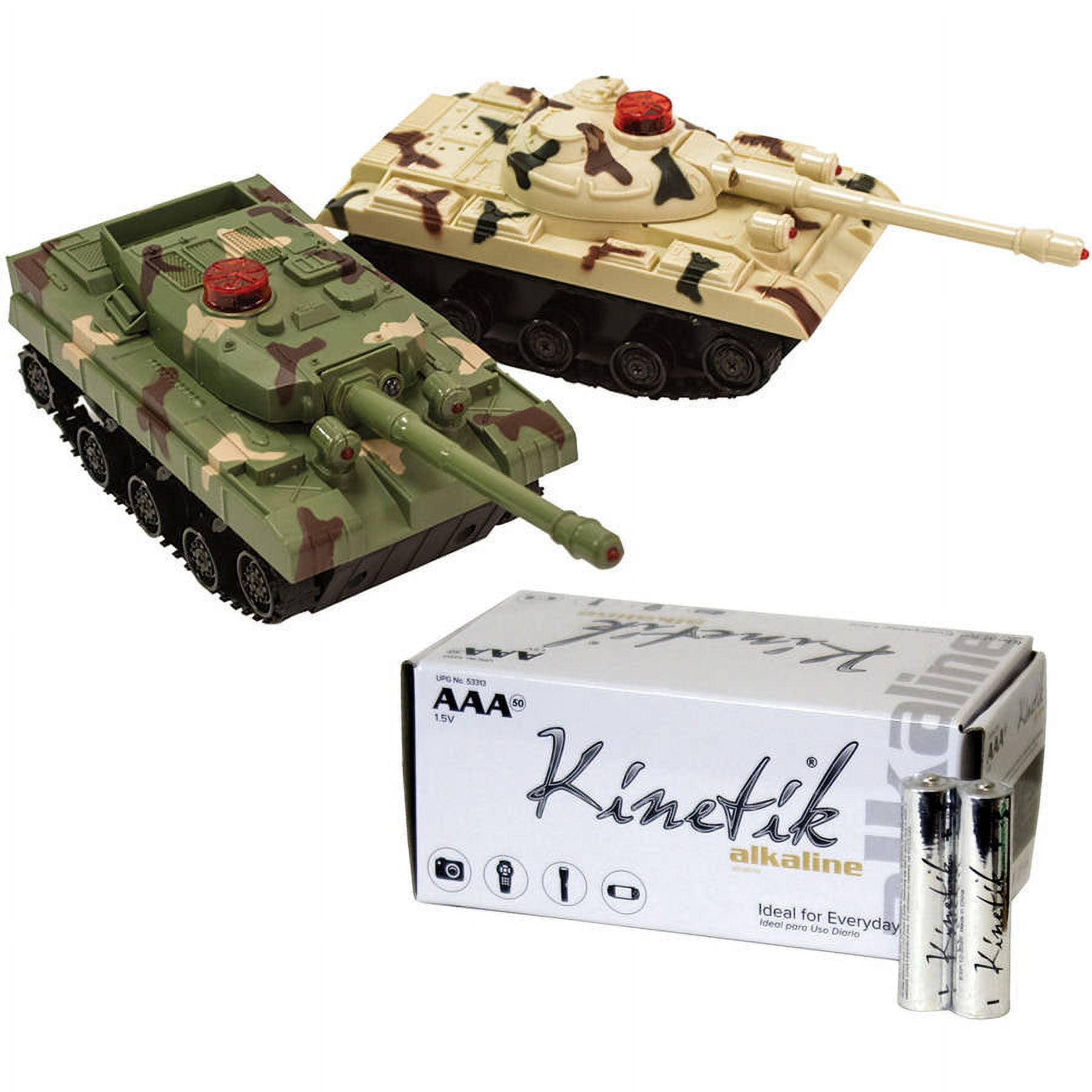 Spacegate 19605 RC Battle Tanks Combo Pack and Kinetik AAA Battery Kit ...