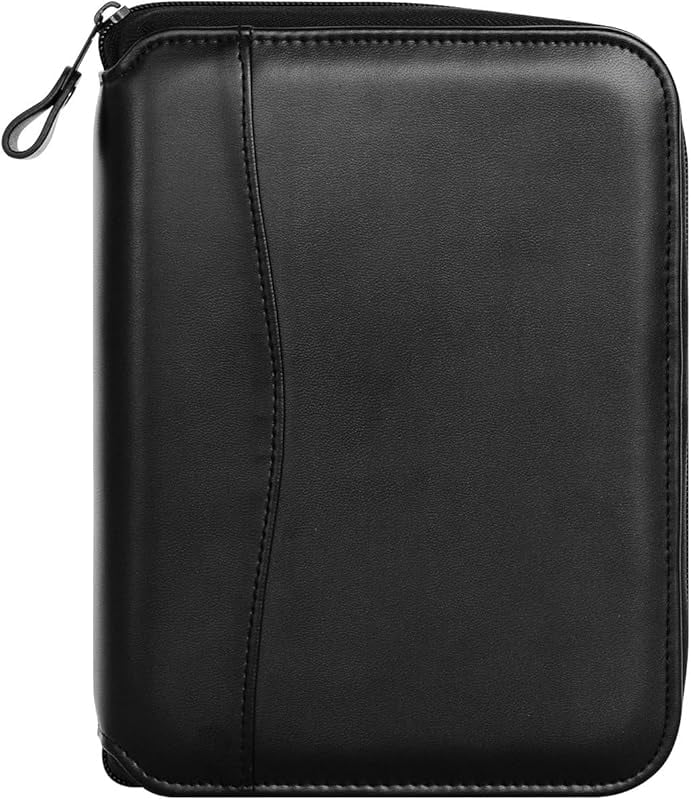 Spacemaker Simulated Leather Zipper Binder (Compact, Black) - Walmart.com