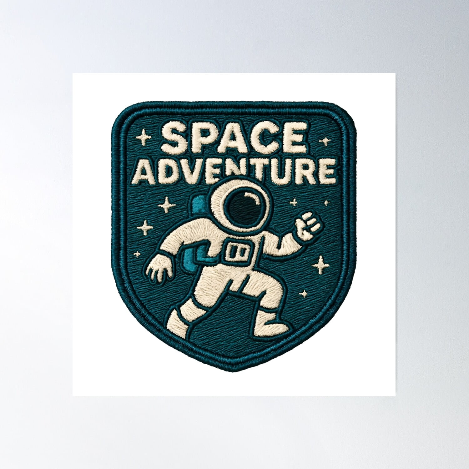 Spaceman Badge Poster Wall Art, Modern Wall Decor, 16x16 UNFRAMED ...