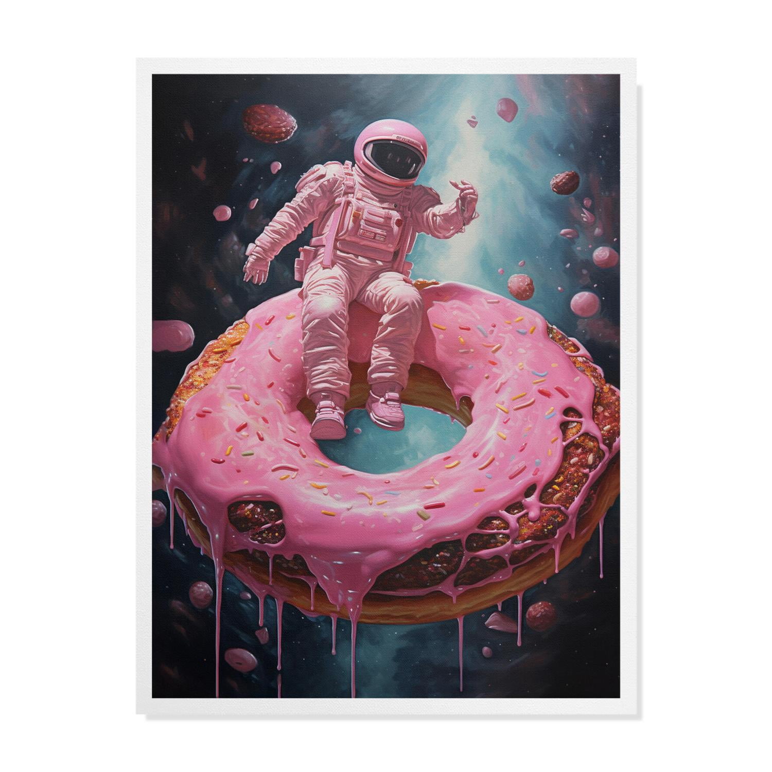 Spaceman Canvas Outer Space Wall Art, Planet Star River Motivational ...