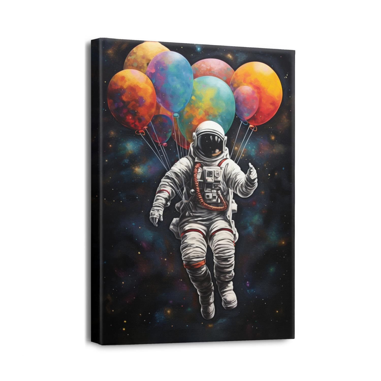 Spaceman Canvas Outer Space Wall Art, Planet Star River Motivational ...
