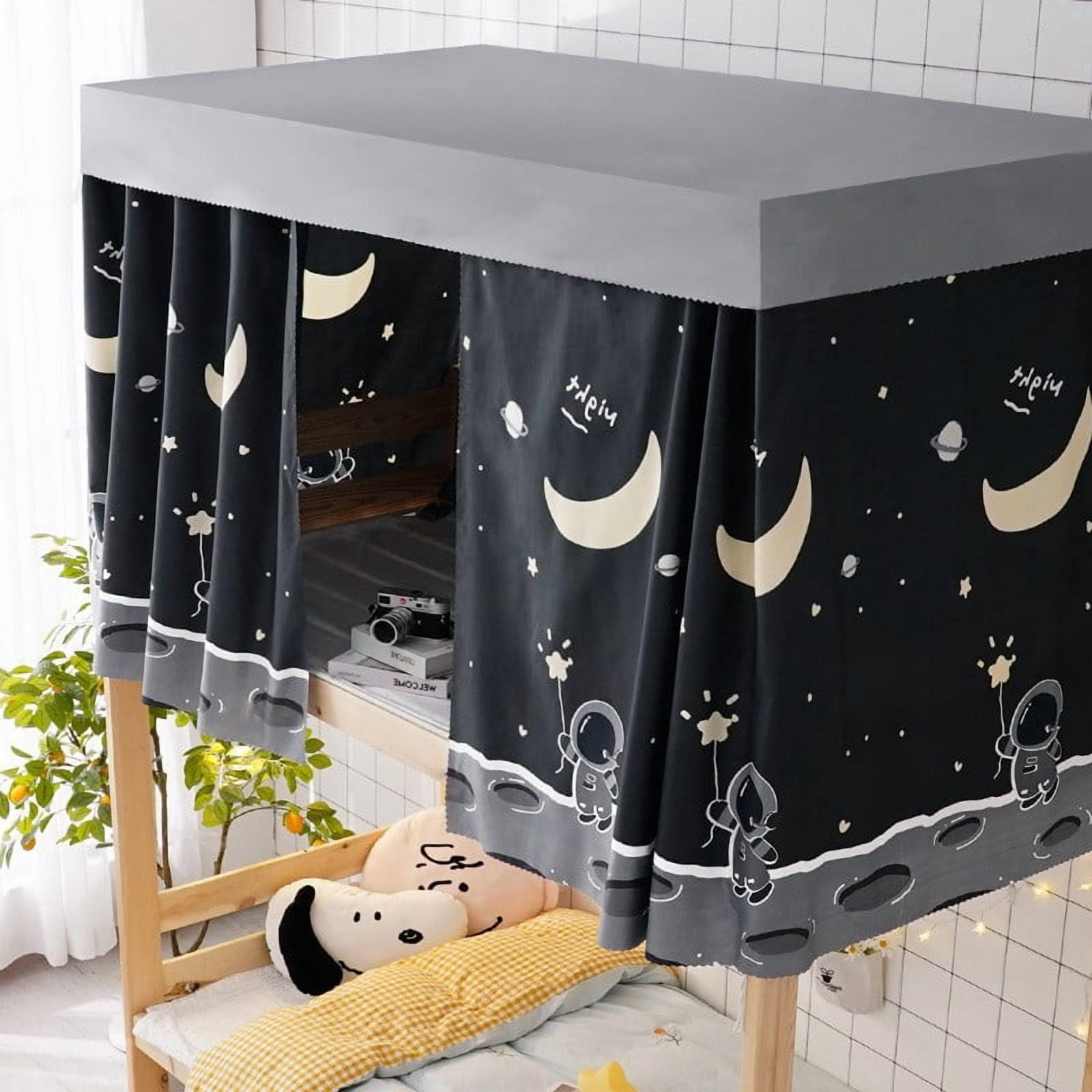 Spaceman Dormitory Bed Curtain Black Moon Single Sleeper Bed Canopy ...