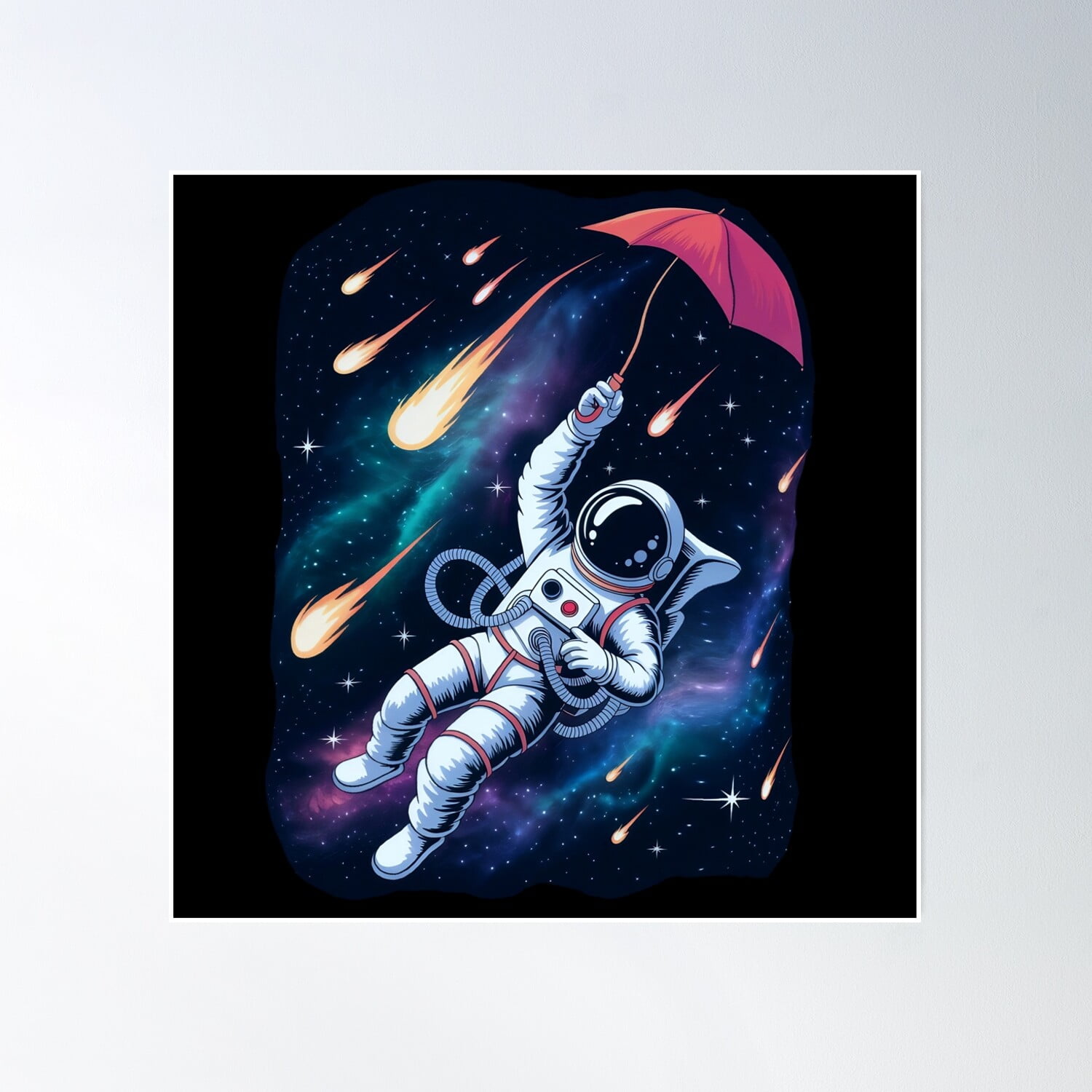 Spaceman Floating Poster Wall Art, Modern Wall Decor, 12x18 UNFRAMED ...