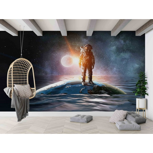 Spaceman In The Sea, Planet Wall Mural, Custom Wallpaper, Wallpaper ...