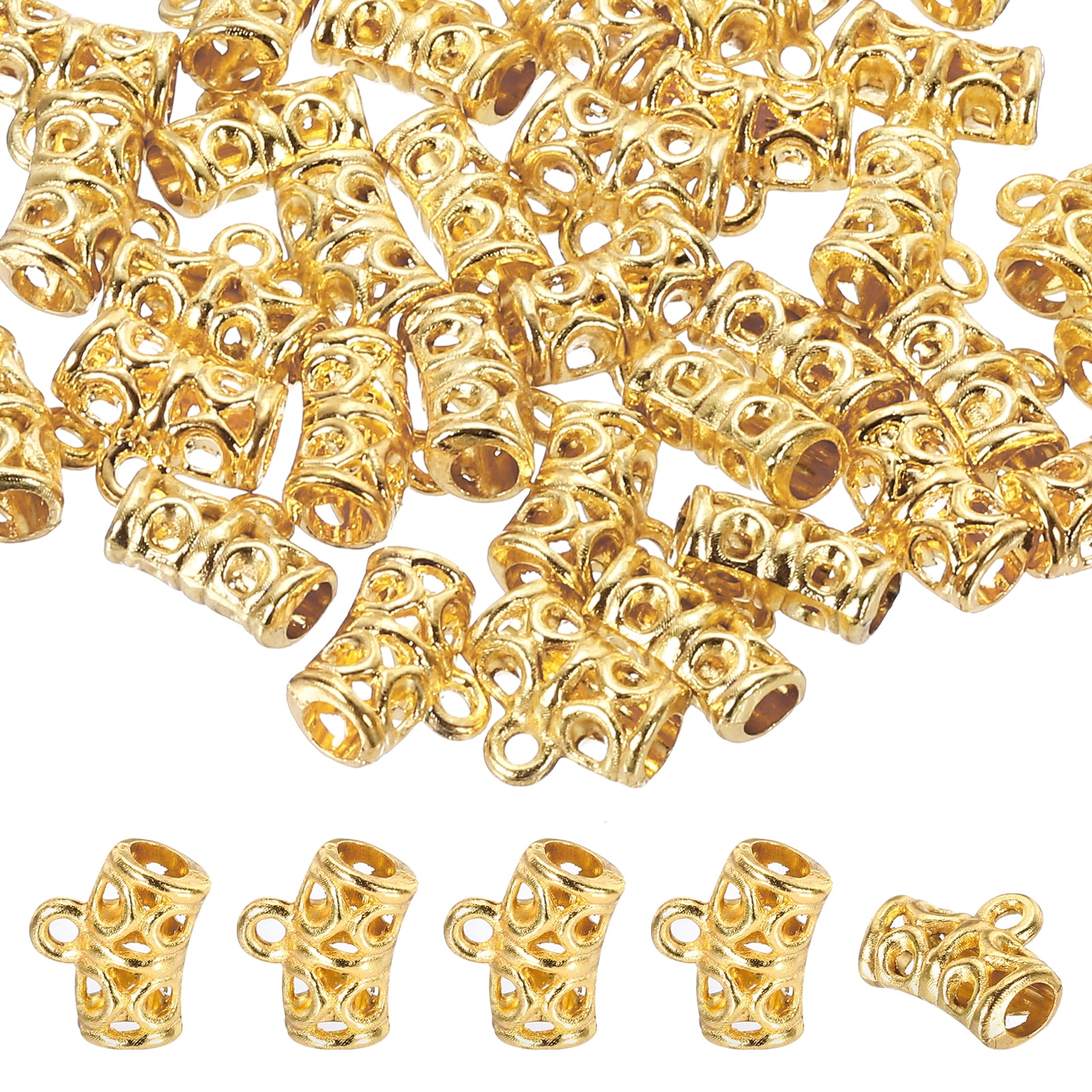 Spacer Bail Bead, 80 Pcs Spacer Beads Charms Holder Bracelet Tube Beads ...