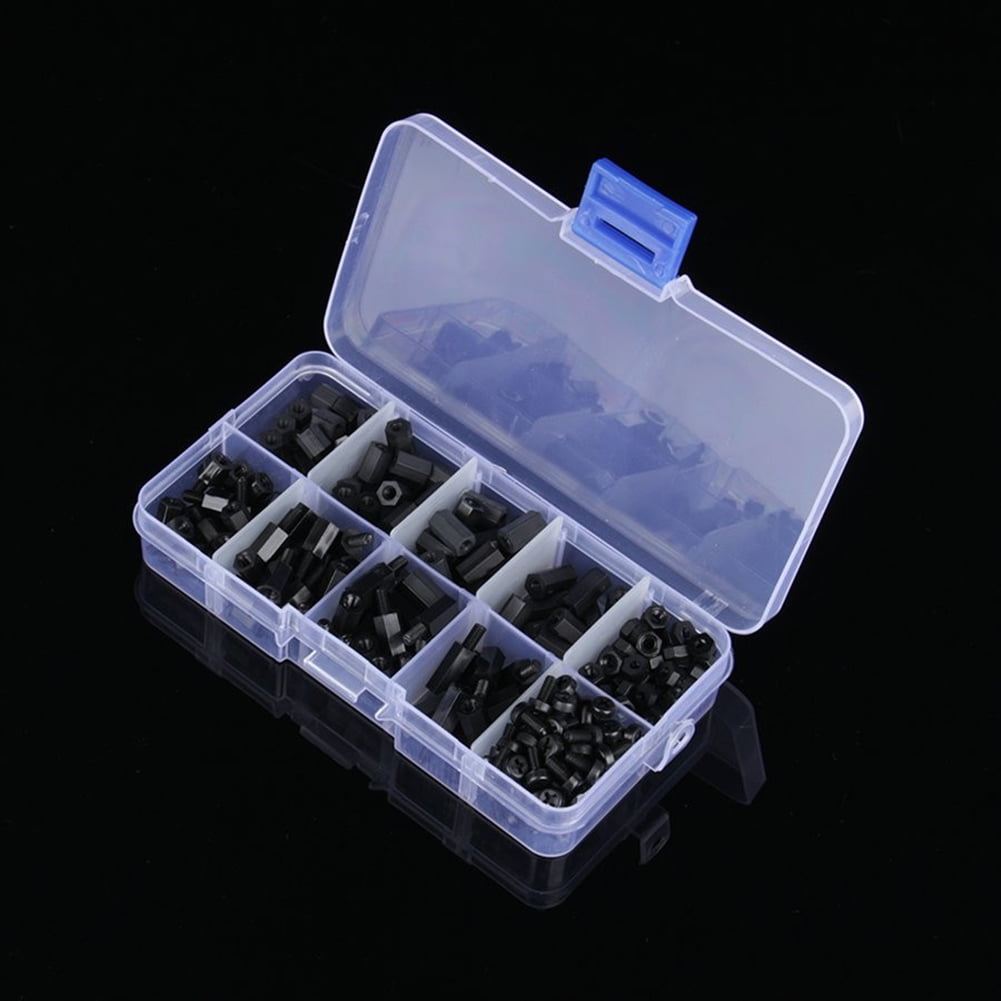 Spacers Screw Nut Assortment Kits,300pcs/Box M3 Nylon Spacers Screw Nut ...