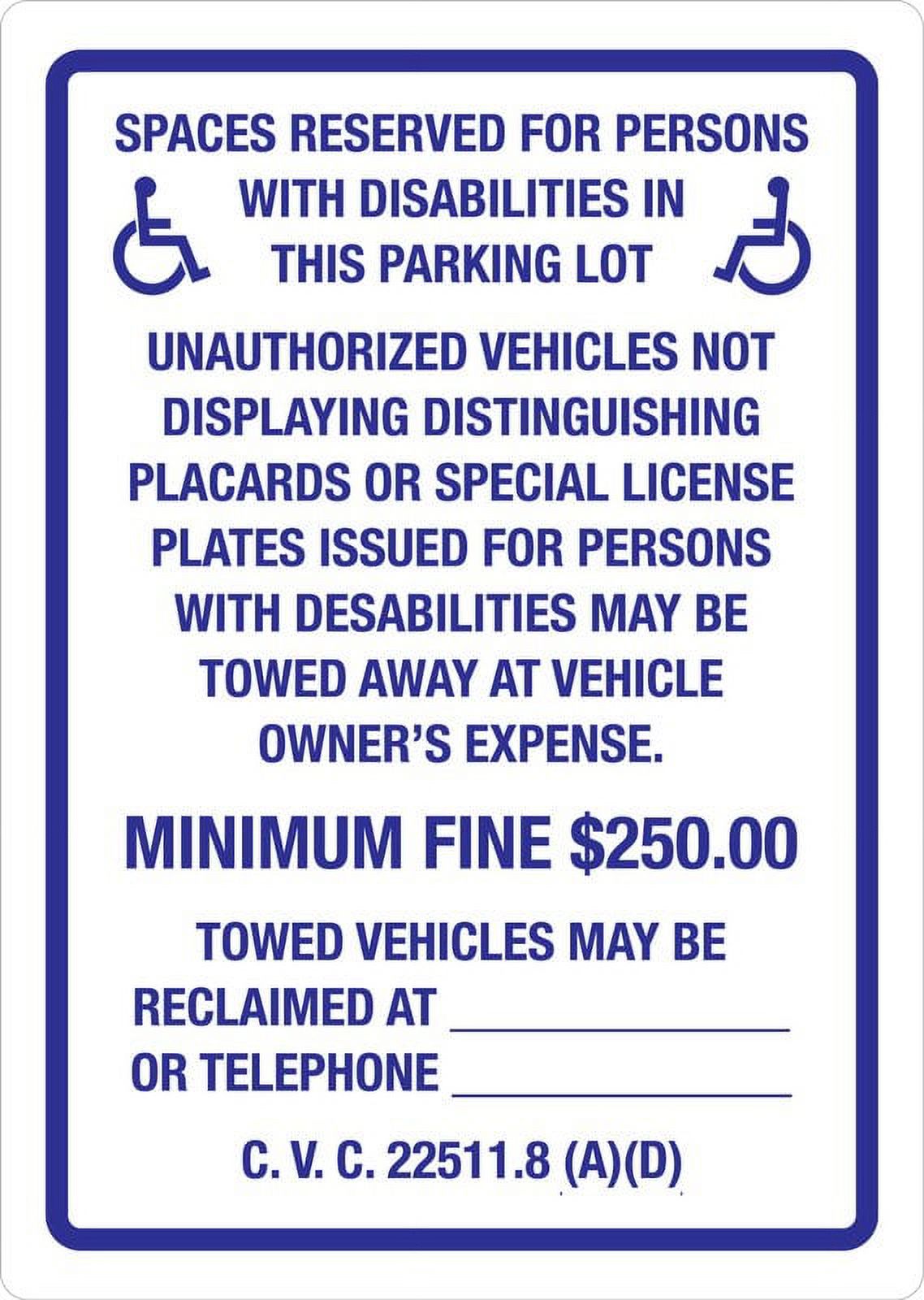 Spaces Reserved For Persons With Disabilities In This Parking Lot Sign ...