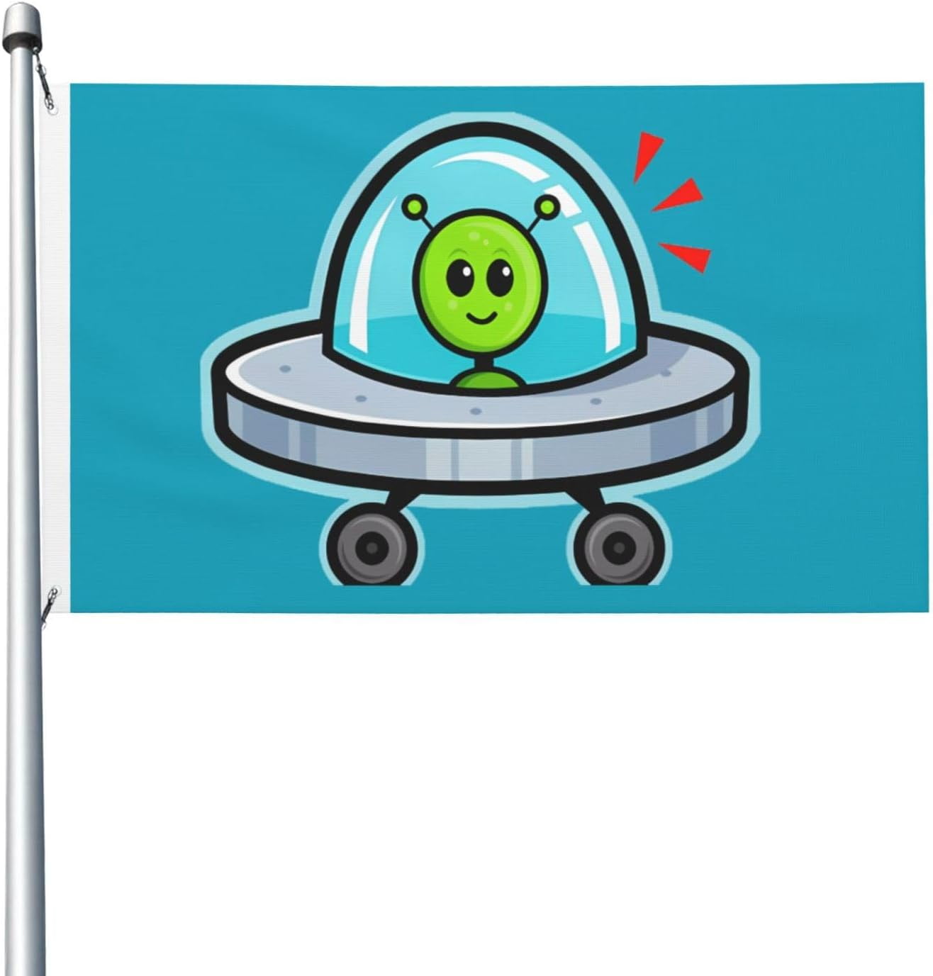 Spaceship Alien Flag Outdoor Double Sided Garden Flags Welcome Yard ...