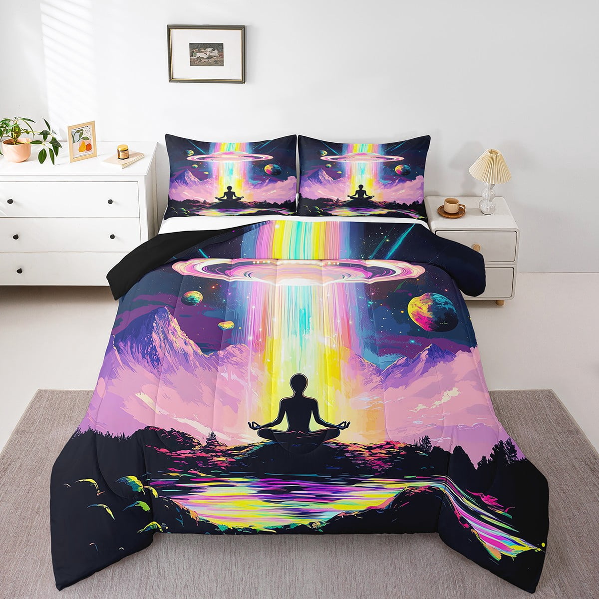 Spaceship Bedding Sets Outer Space Queen Comforter Setwatercolor ...