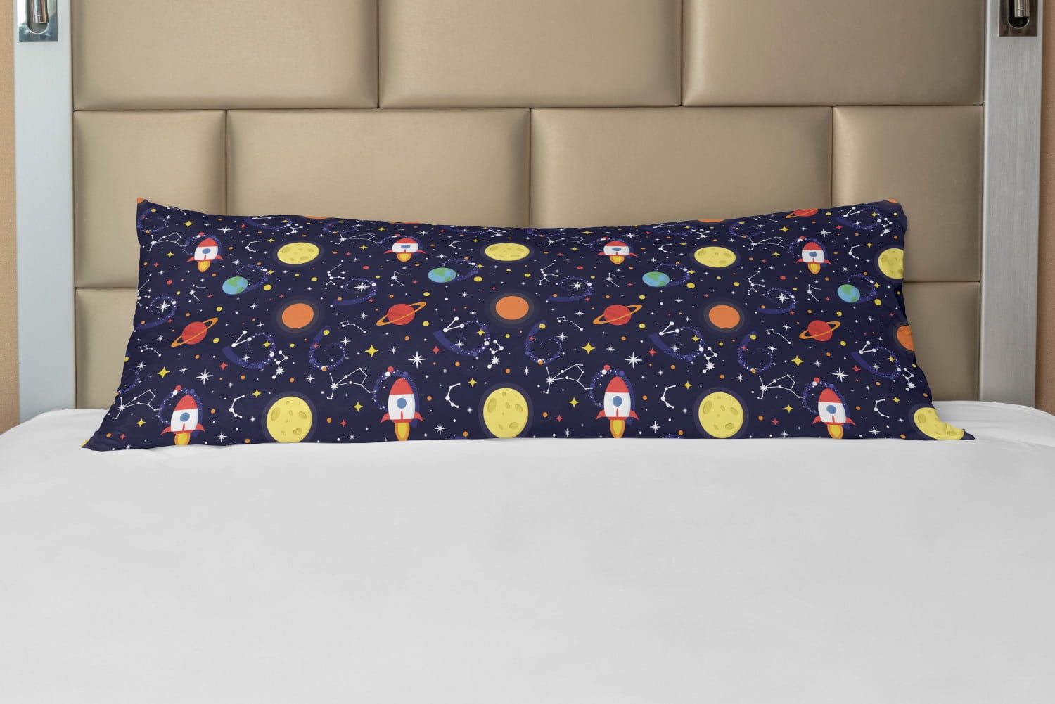 Spaceship Body Pillow Case Cover with Zipper, Cosmic Themed Pattern of ...