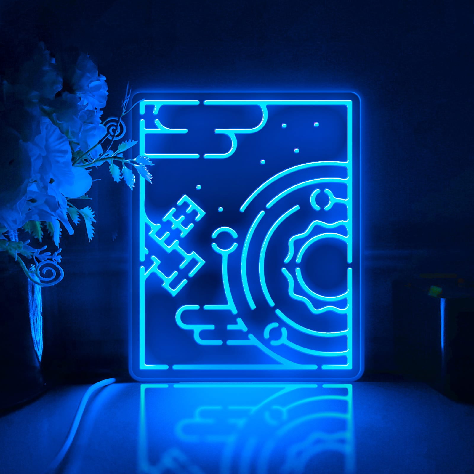 Spaceship Led Light Box, Dimmable Neon-Like Light Signs USB Power for Wall Decor Bedroom ...