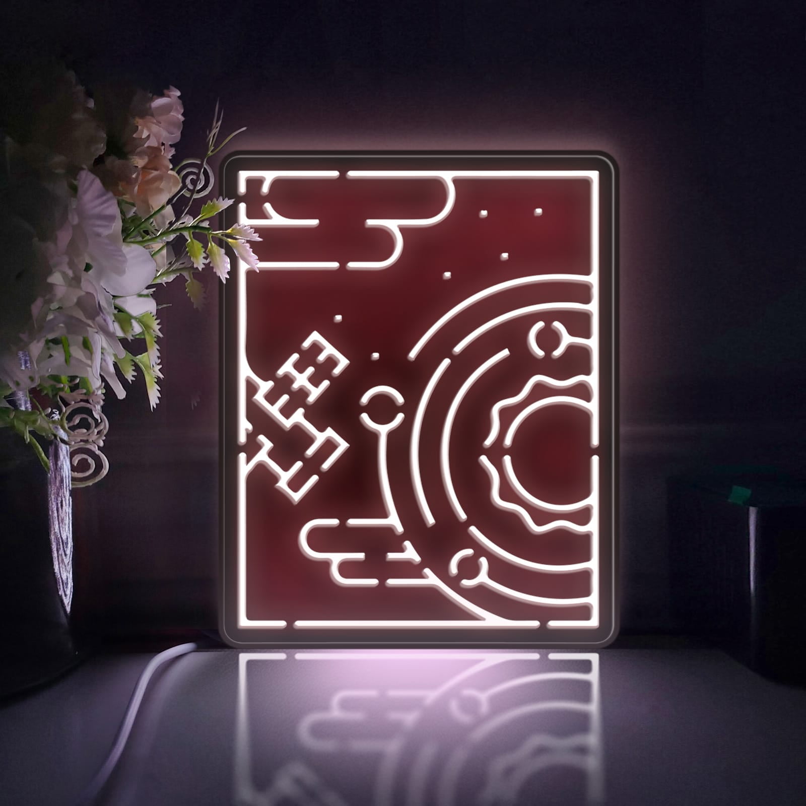Spaceship Led Light Box, Dimmable Neon-Like Light Signs USB Power for ...