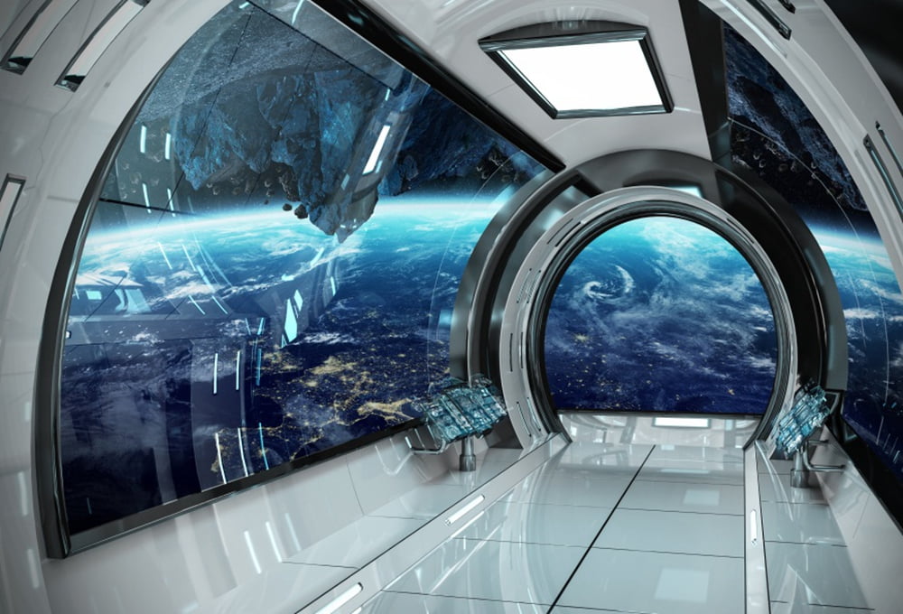 Spaceship Science Fiction Cabinet Planet Photo Backdrop Universe Space ...