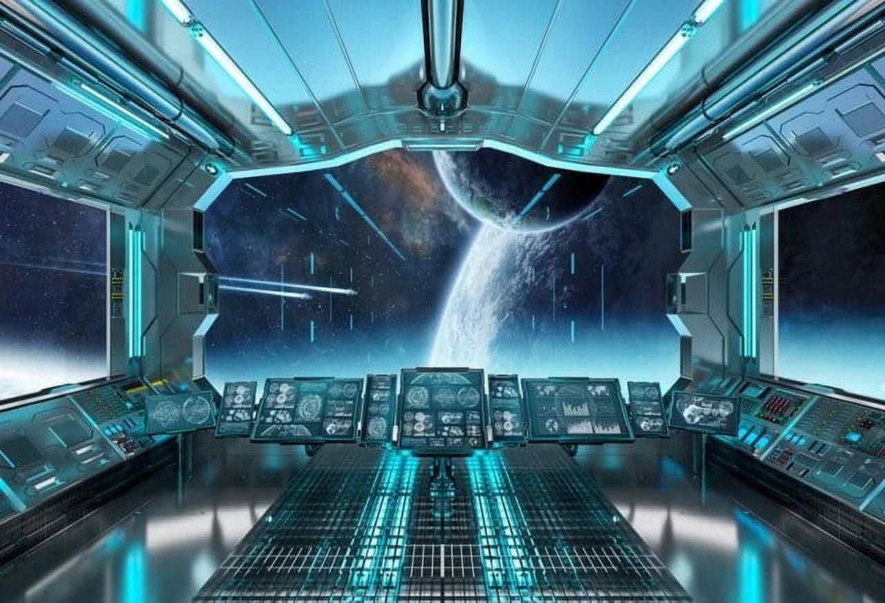 Spaceship Science Fiction Cabinet Planet Photo Backdrop Universe Space ...