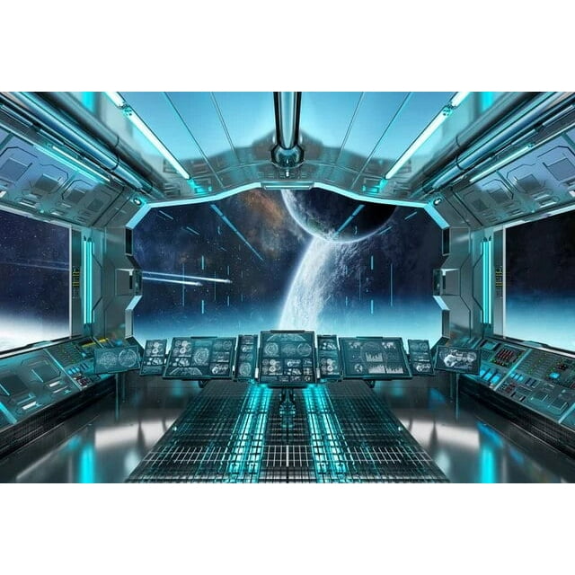 Spaceship Science Fiction Cabinet Planet Photo Backdrop Universe Space ...