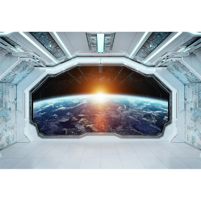 Spaceship Science Fiction Cabinet Planet Photo Backdrop Universe Space ...