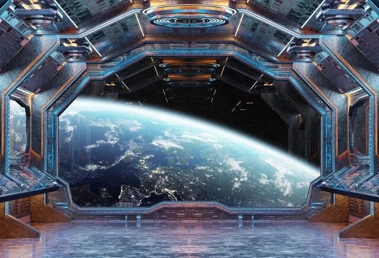 Spaceship Science Fiction Cabinet Planet Photo Backdrop Universe Space ...