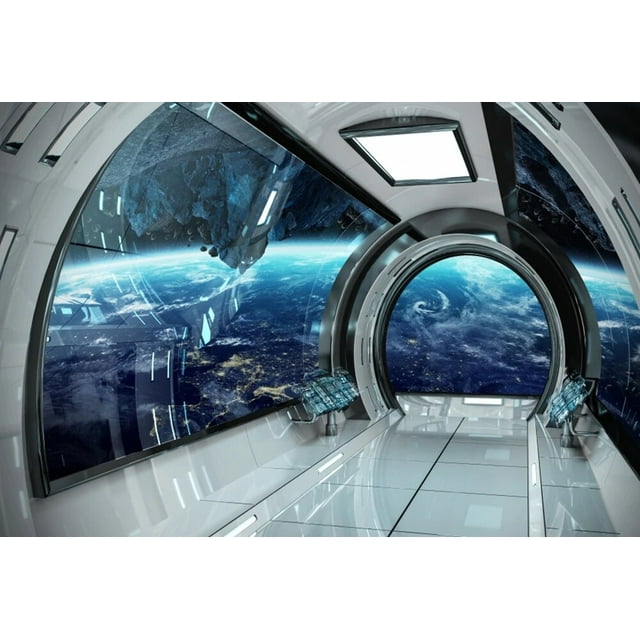 Spaceship Science Fiction Cabinet Planet Photo Backdrop Universe Space ...