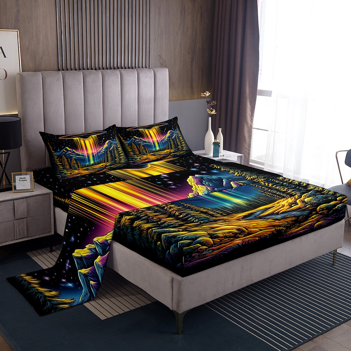 Spaceship Sheet Set,Planet Outer Space Full Bed Sheets Set Galaxy ...