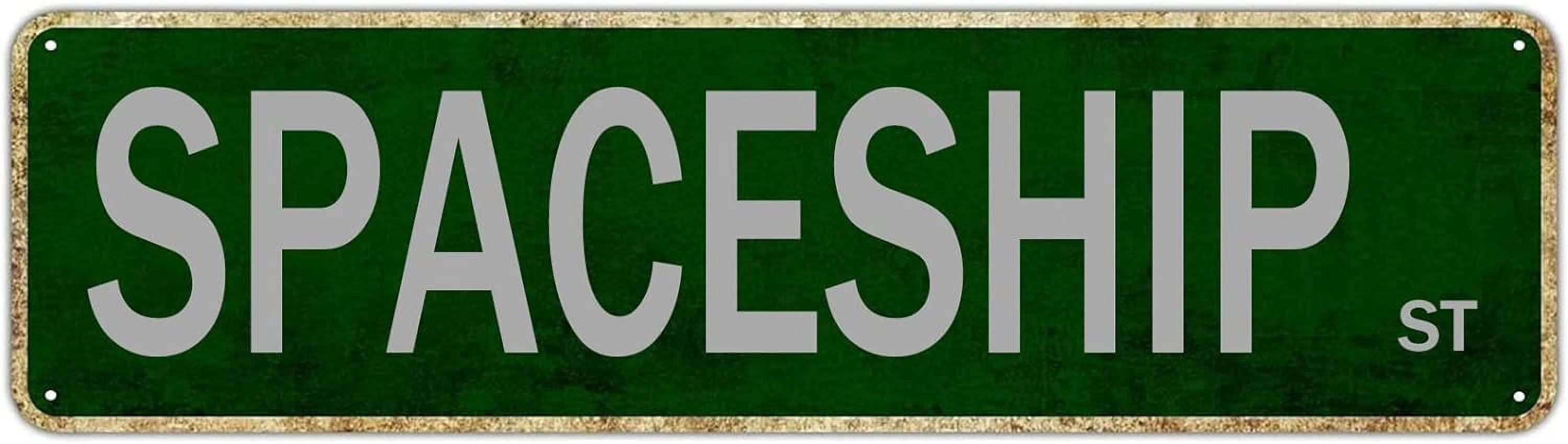 Spaceship Street Sign Room Decoration Poster Retro Outdoor Decoration ...