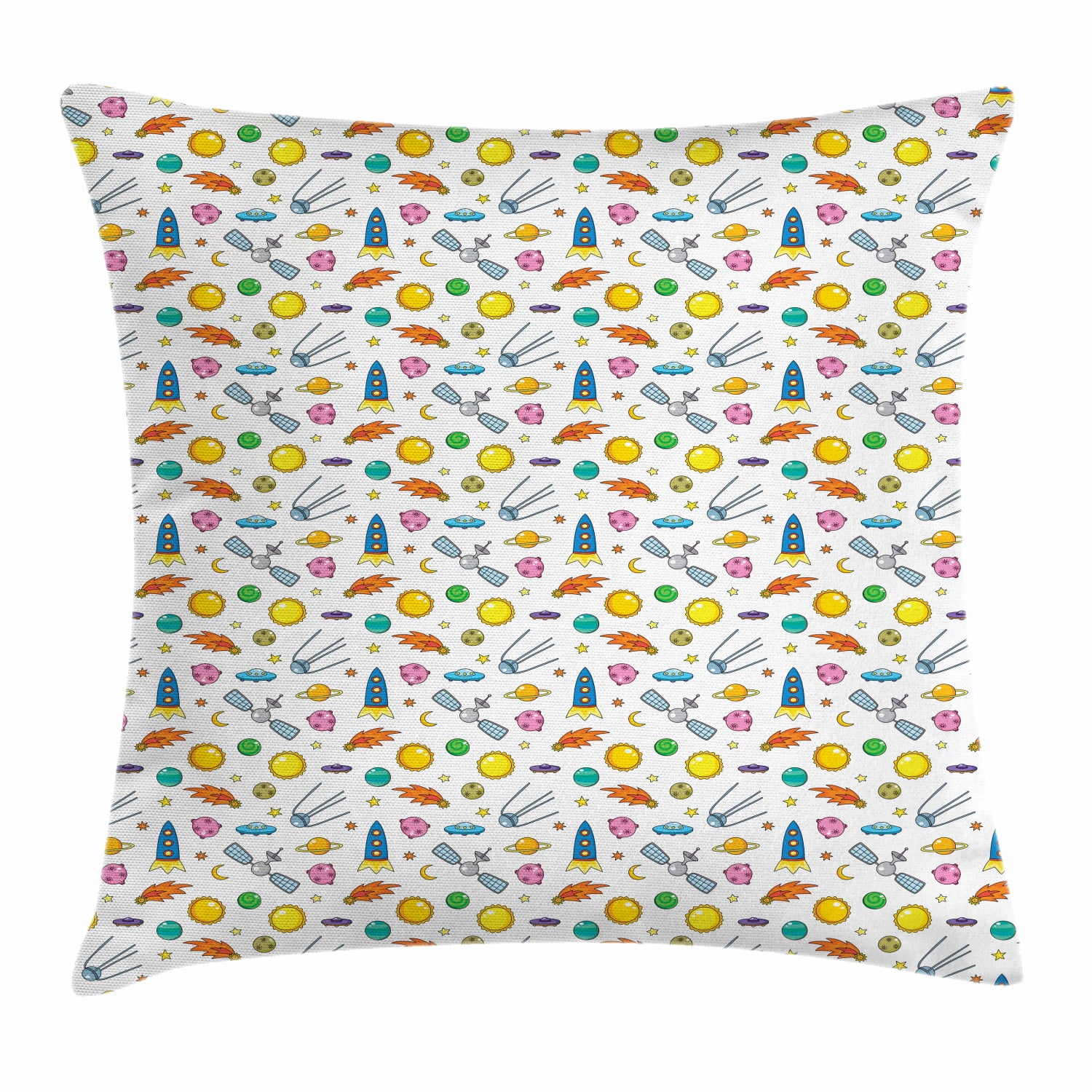 Spaceship Throw Pillow Cushion Cover, An Assortment of Space Related ...