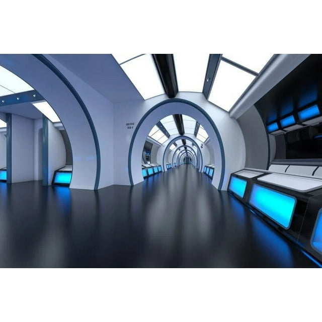 Spaceship Tunnel Backdrop Outer Space Shuttle Science Lab Universe ...