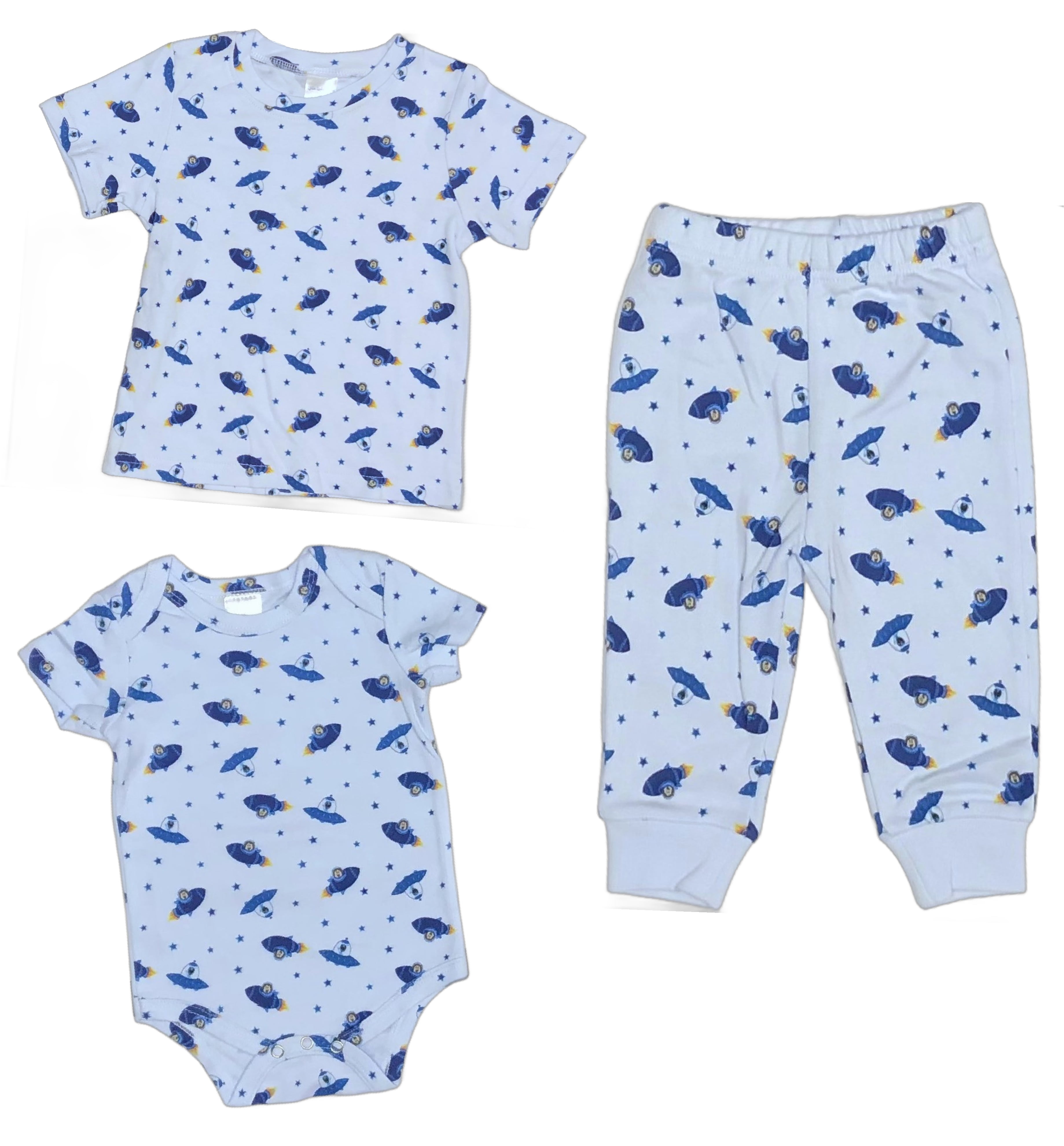 Spaceships - Baby Boy 2-Piece Clothing Set | Onesie Bodysuit or T-shirt ...