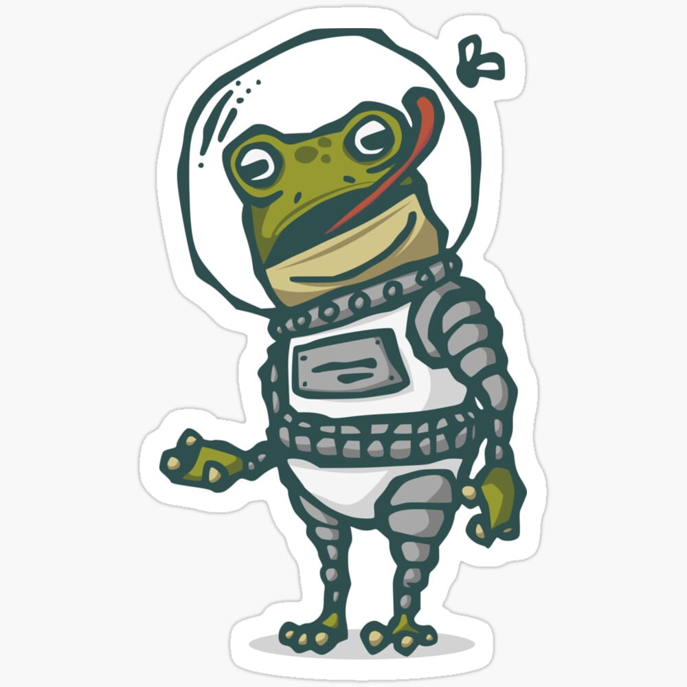 Spacesuit Frog Sticker Phone Decal Water Bottle Stickers Car Decals ...